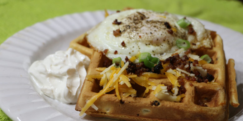 Savory Cheese and Bacon Waffles | Eat Farm Love